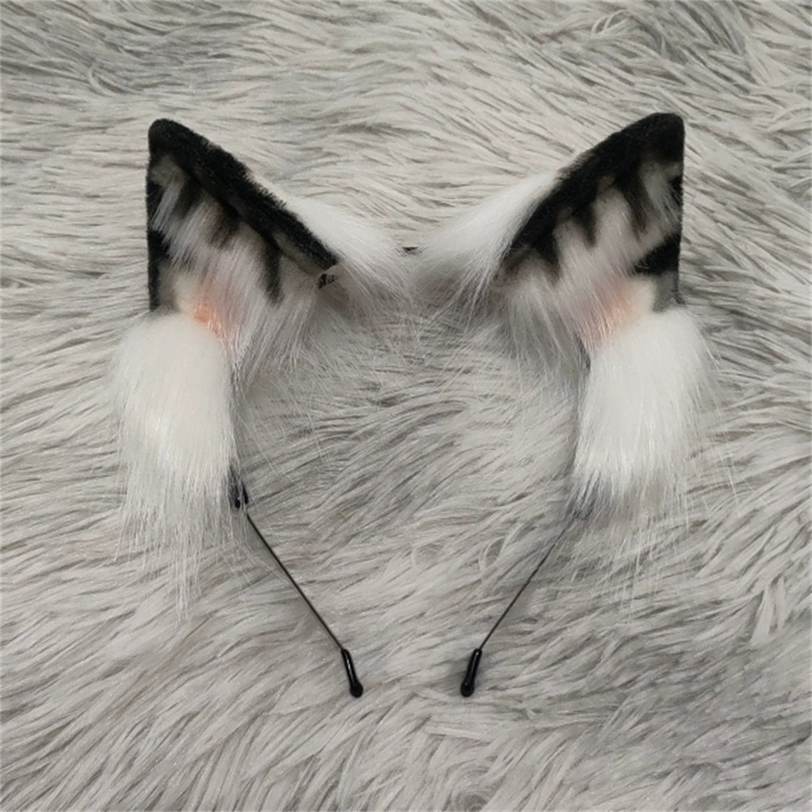 Black and White Tabby Cat Ear Tail Sethandmade Furry Kitten - Etsy Canada