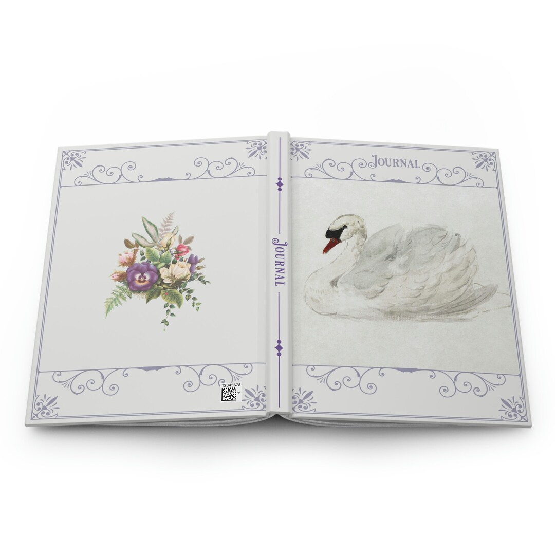 Swan, Swan Journal, Victorian Style, Swan Lover, Hardcover Journal ...