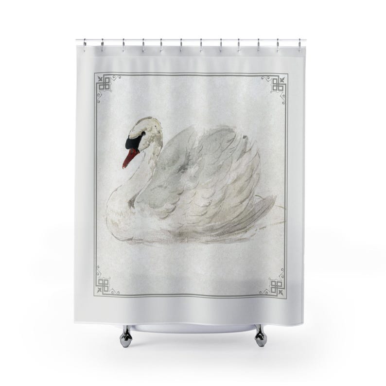 Swan, Swan Shower Curtain, Swan Lover, Shower Curtains - Etsy