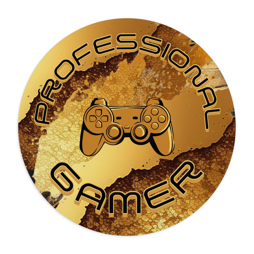 Gamer Mouse Pad, Professional Gamer, Round or Rectangle Mouse Pad, Gold ...