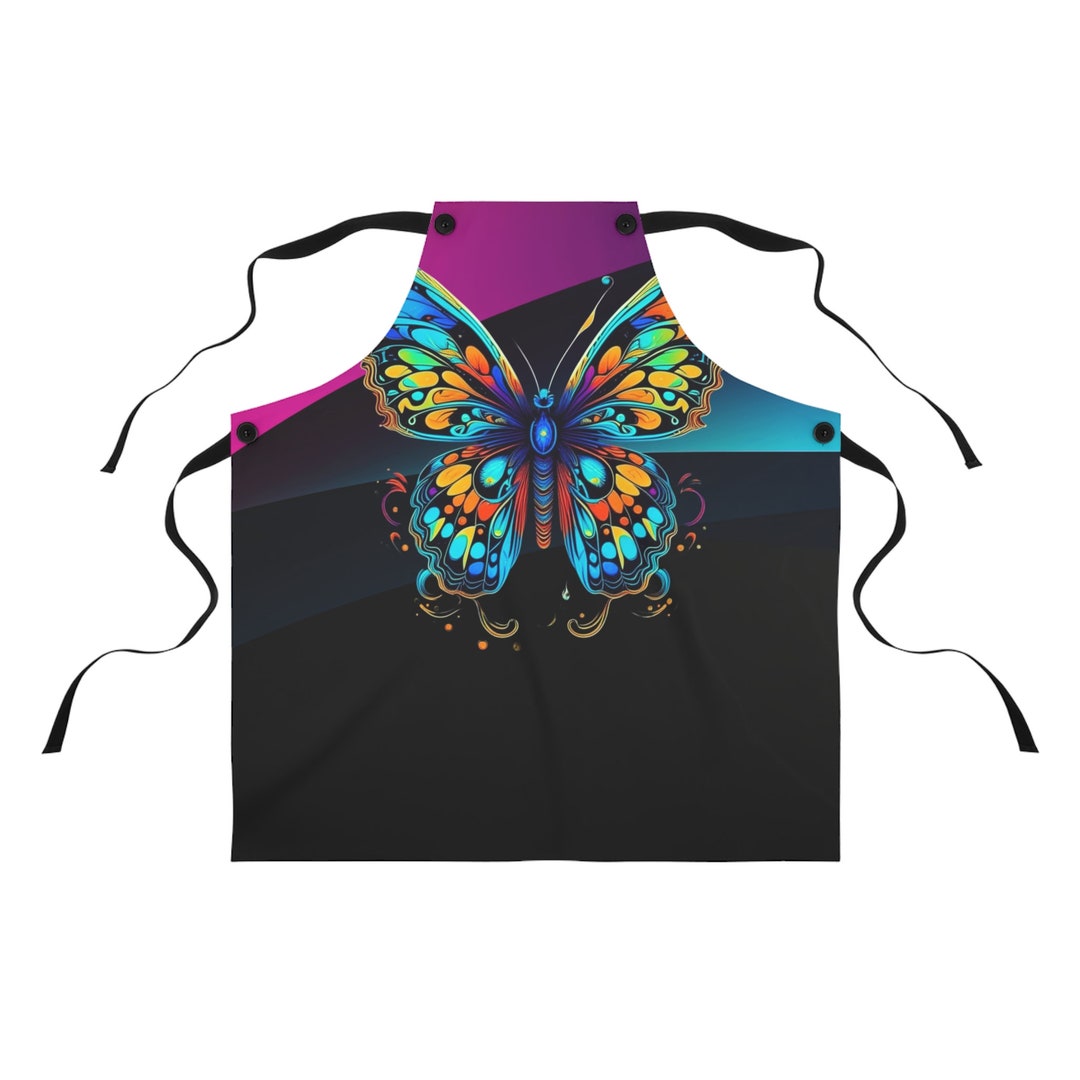 Butterfly Purple & Black Butterfly Colorful Butterfly Apron - Etsy