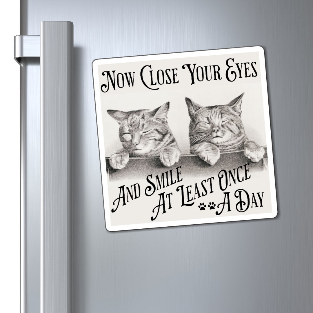 Cats Cat Magnet Smiling Cats Smile Once A Day Cat Lover - Etsy