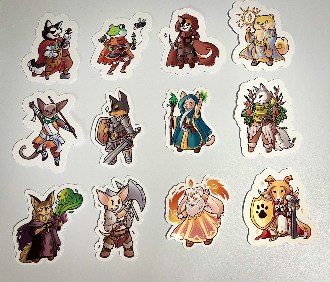 D&D Class Animal Stickers | Dungeons and Dragons RPG Stickers | Dnd ...