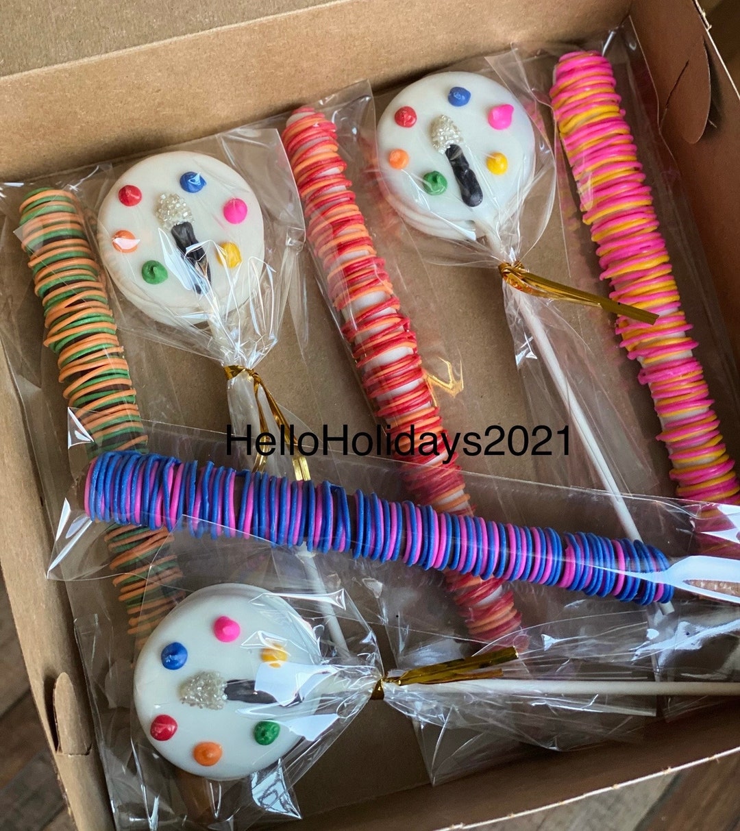 1 Dozen Palette Designed Oreos and 1 Dozen Chocolate Covered Pretzels ...