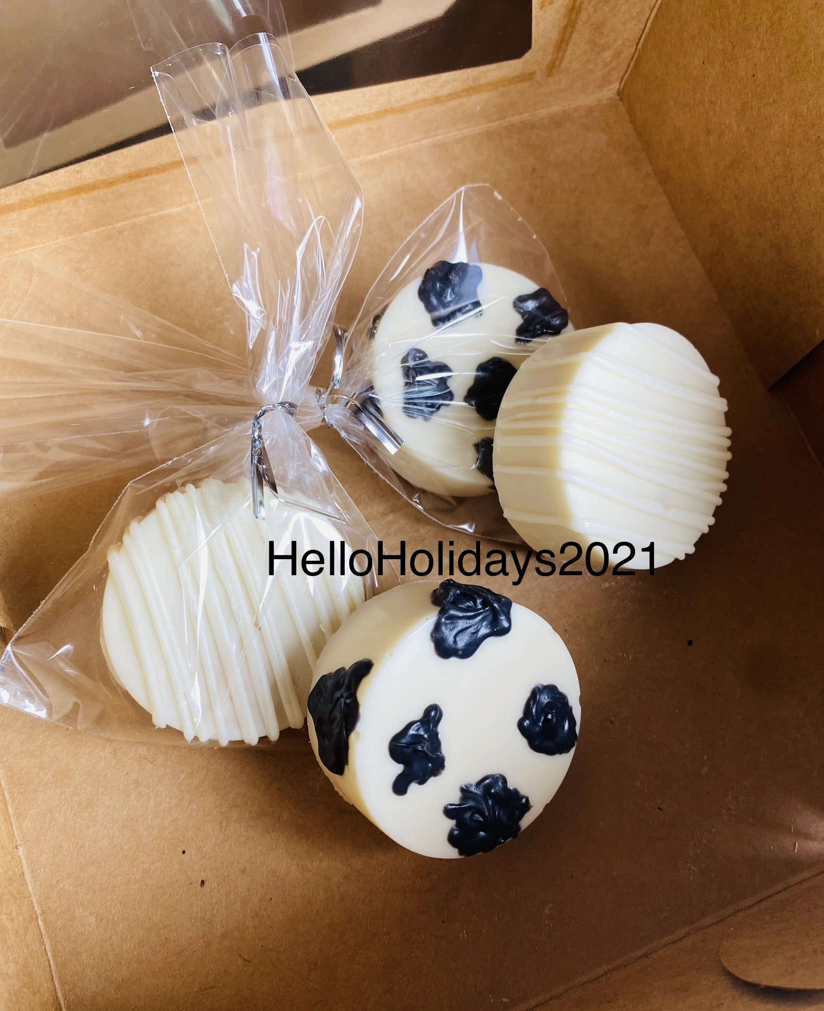 Cow Print & Vanilla White Choc Drizzle- 1 Dozen of Each. Mix of Cow ...