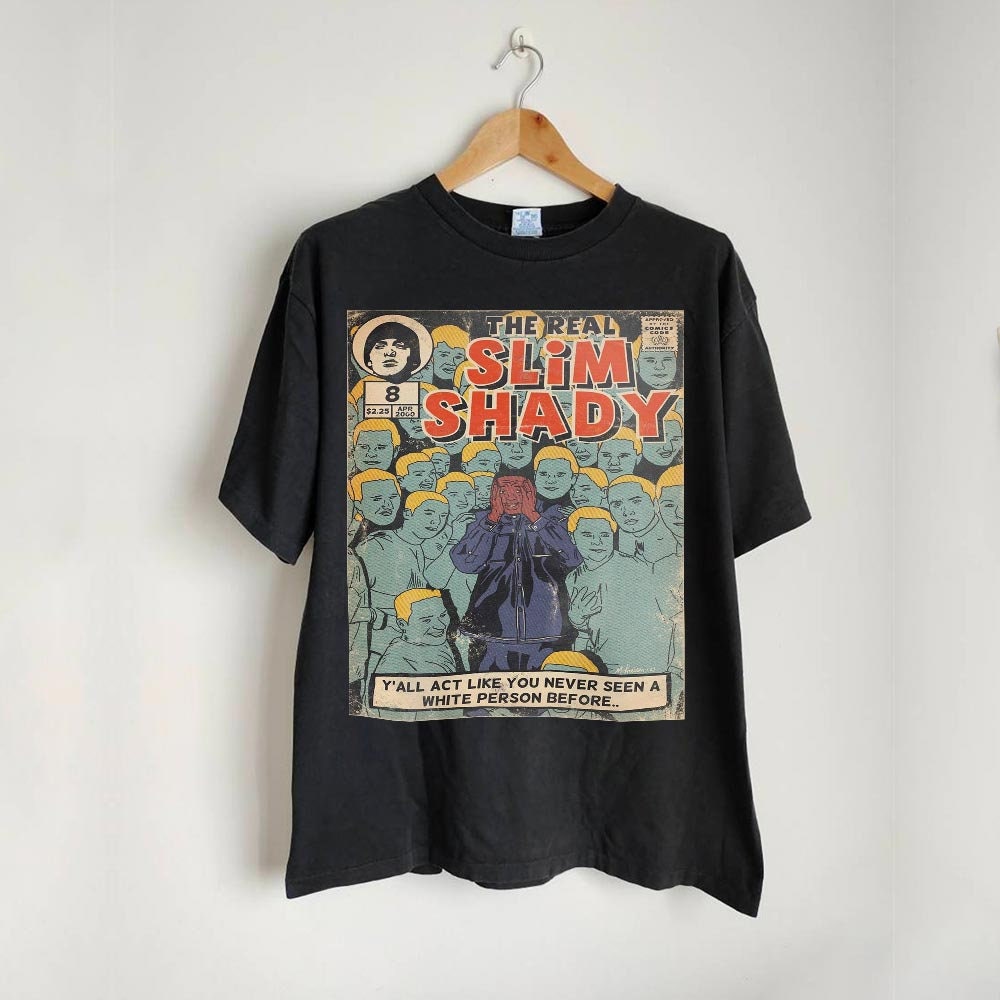 The Real Slim Shady Comic Art Book Retro Vintage 90s Hip Hop T-Shirt ...
