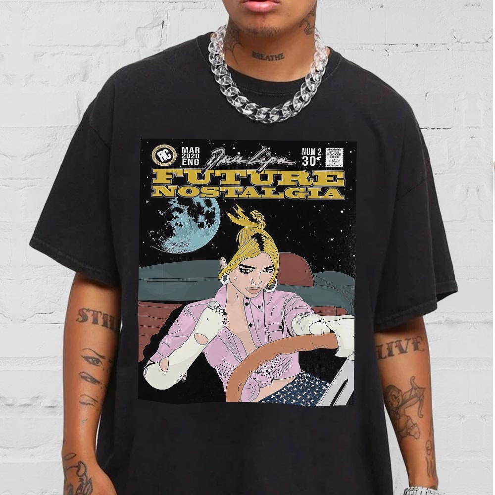 Future Nostalgia Dua Lipa Shirt Retro Vintage 90s Hip Hop Graphic