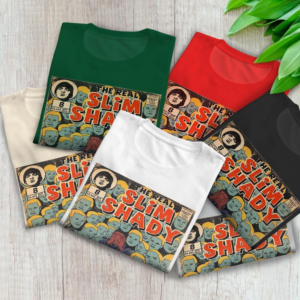 The Real Slim Shady Comic Art Book Retro Vintage 90s Hip Hop T-Shirt ...