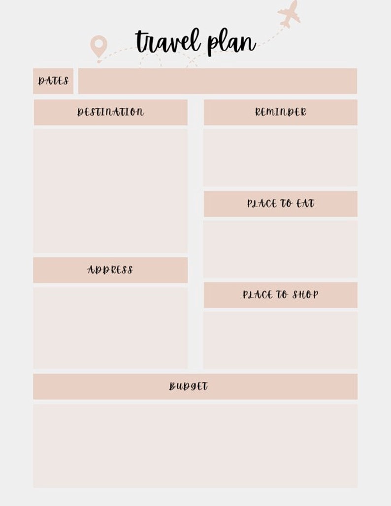 Travel Guide Template Travel Itinerary Template Printable Travel Guide ...