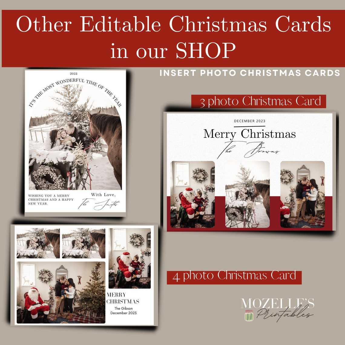 Editable Christmas Cardsinsert Photo Christmas Cardxmas Card - Etsy Canada