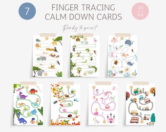 Mindfulness Finger Tracing Calming Printable Cards Calm Down Corner ...