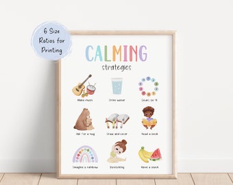 Therapy Poster, Calming Strategies Print, Therapy Office Decor, Calming ...