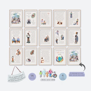 14 Disability Awareness and Inclusion Posters School Counselor Office ...