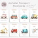 Alphabet Flashcards of Transport Vehicles, Flash Cards Toddlers ...