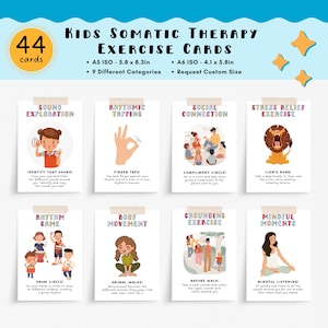 44 Trauma Response Somatic Therapy Coping Skill Cards for Kids, PTSD ...