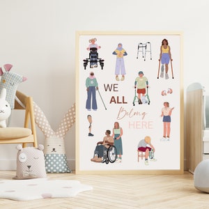 We All Belong Here Poster, Inclusion Posters School Counselor Inclusive ...