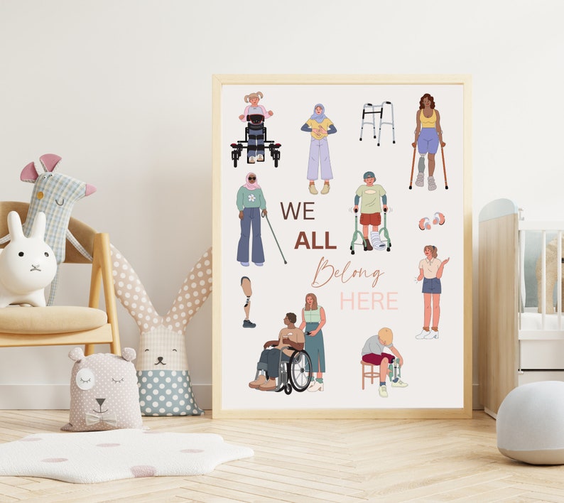 We All Belong Here Poster, Inclusion Posters School Counselor Inclusive ...