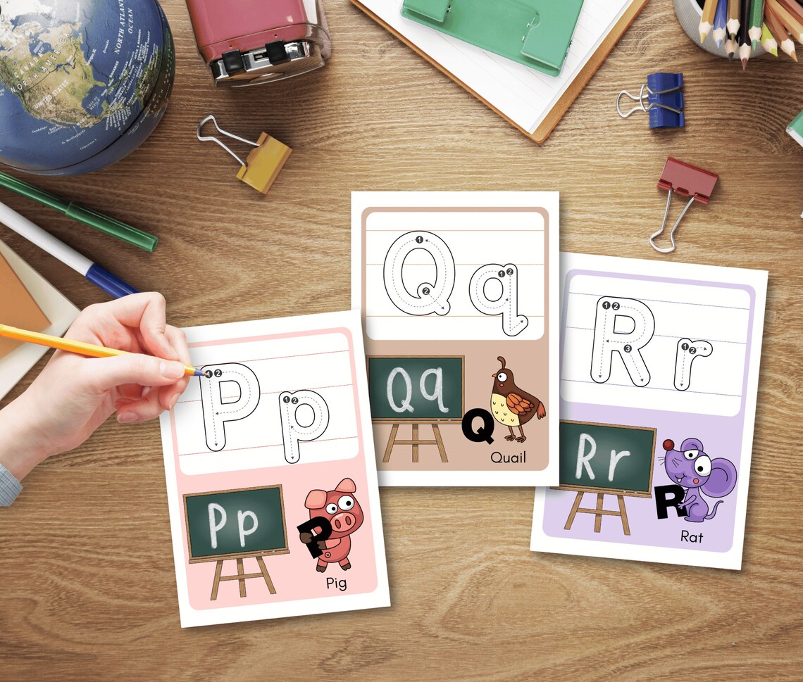 Alphabet & Number Tracing Flashcards: Preschool Printable (digital ...
