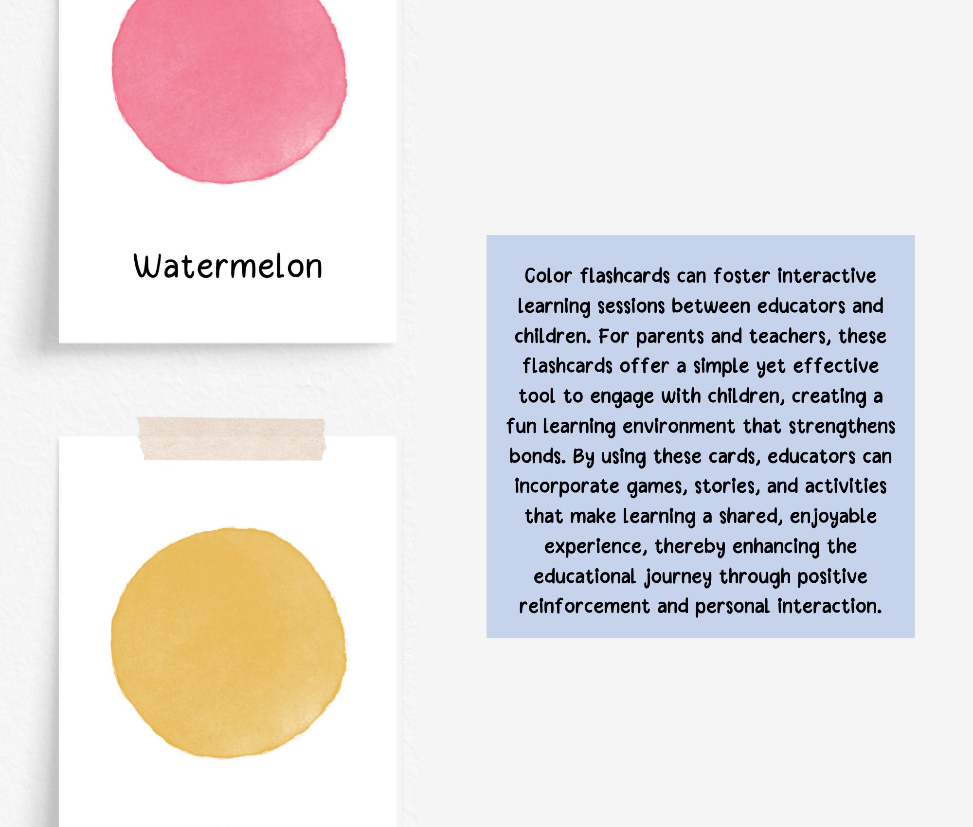 Colour Flashcards Preschool Cards, Educational Printable Cards ...