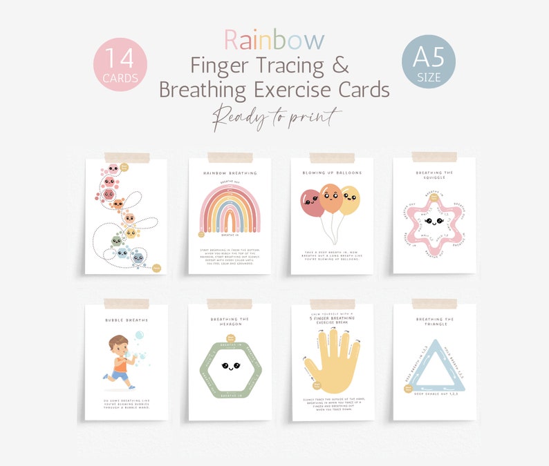 Flash Cards for Breathing Exercises and Finger Tracing Communication ...