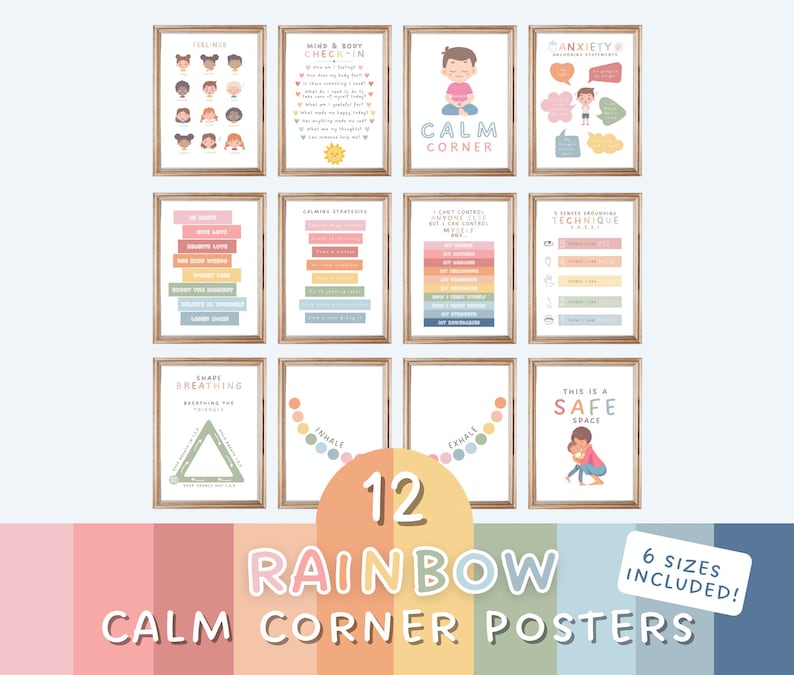 Calming Classroom Posters With Safe Space Signs and Breathing Exercises ...