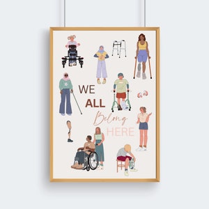 We All Belong Here Poster, Inclusion Posters School Counselor Inclusive ...