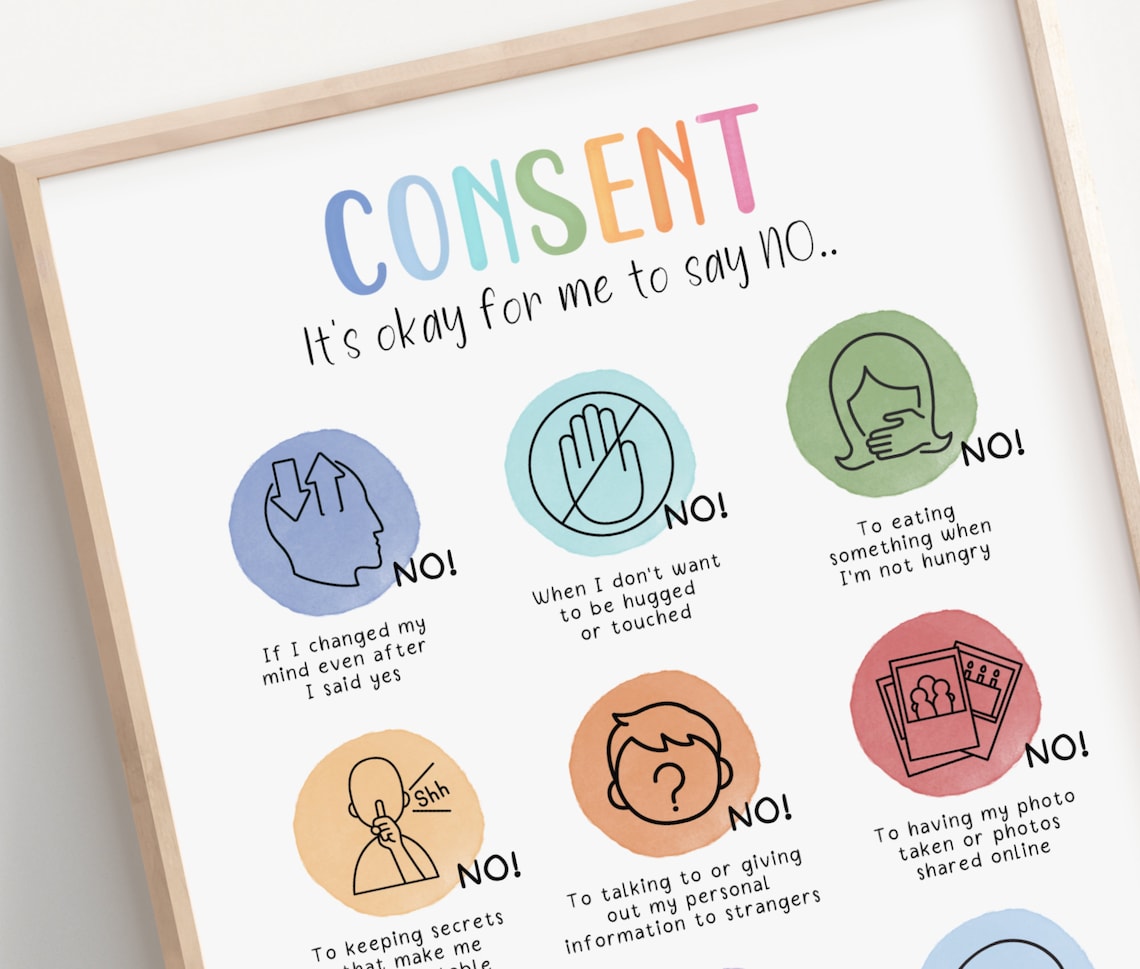 Body Safety Consent Print, Therapy Office Decor Print, Mental Health ...