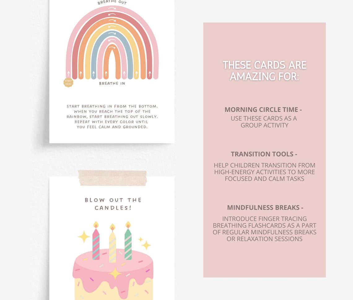 Flash Cards for Breathing Exercises and Finger Tracing Communication ...