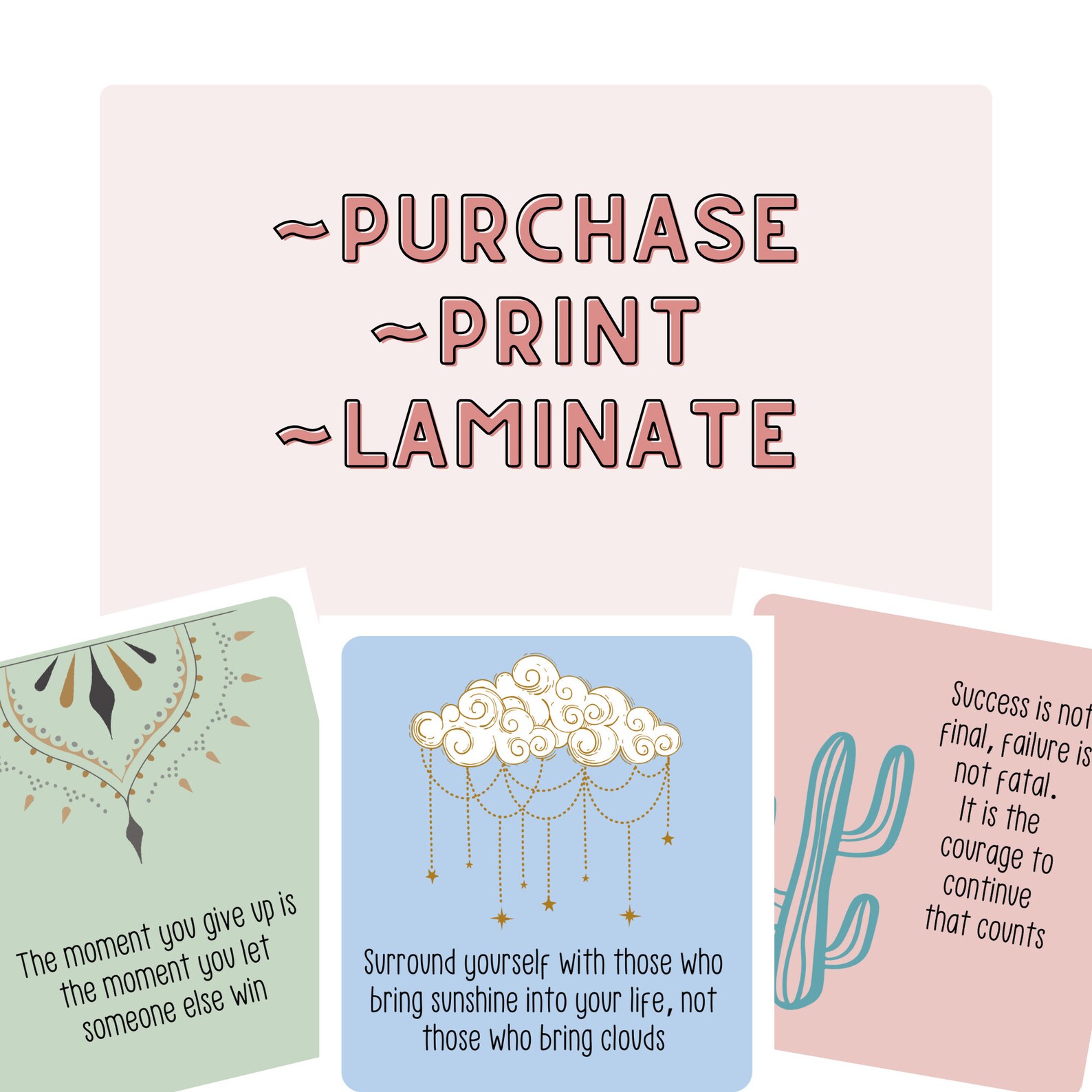 Affirmation Cards With Inspirational Quotes, Mindfulness Cards ...