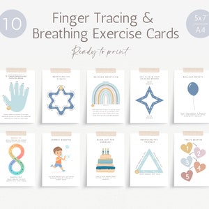 Finger Tracing and Breathing Exercise Calm Down Cards and Posters ...