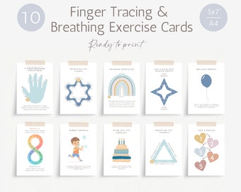 Mindfulness Finger Tracing Calming Printable Cards Calm Down Corner ...