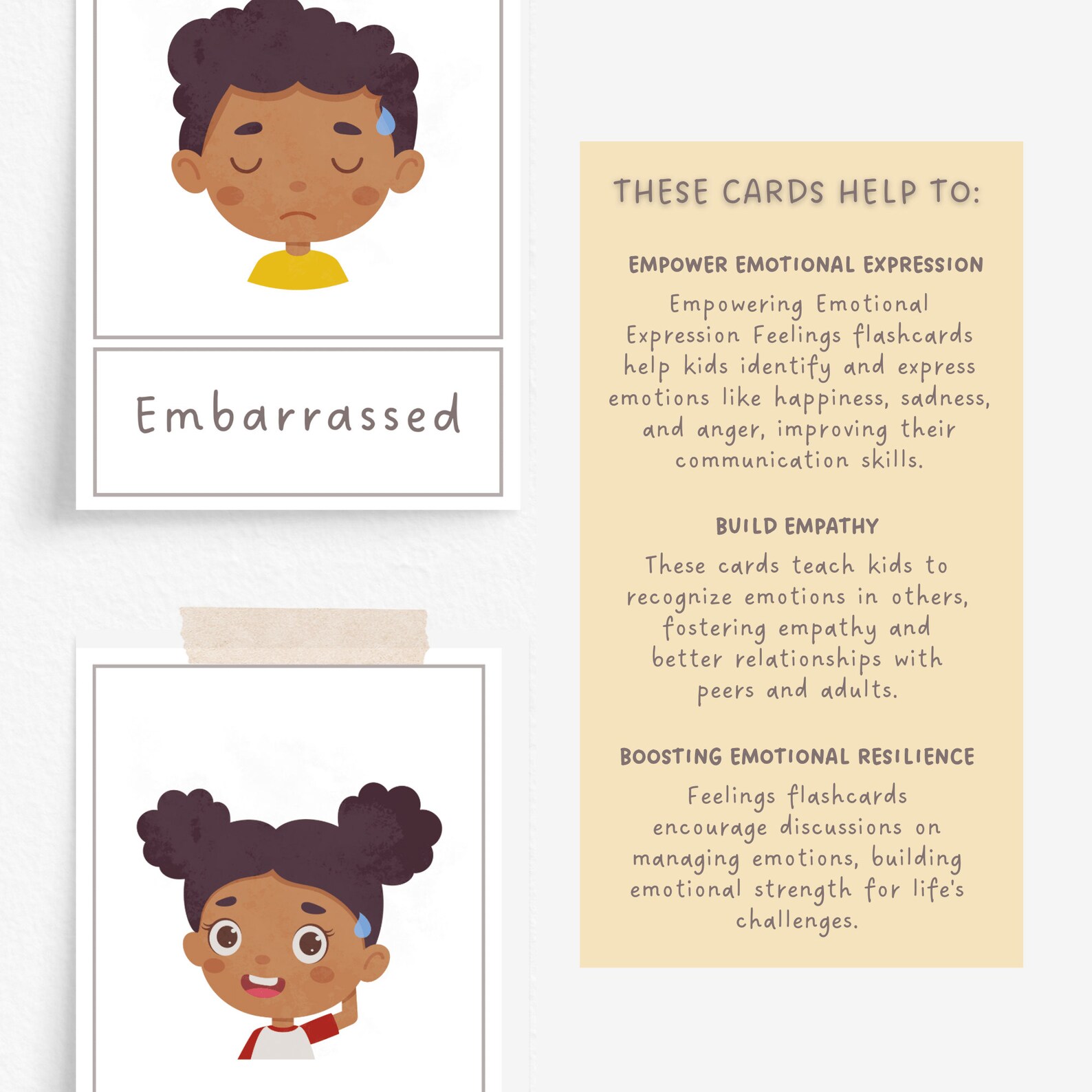 Feelings Flashcards Emotions Cards Montessori Materials - Etsy