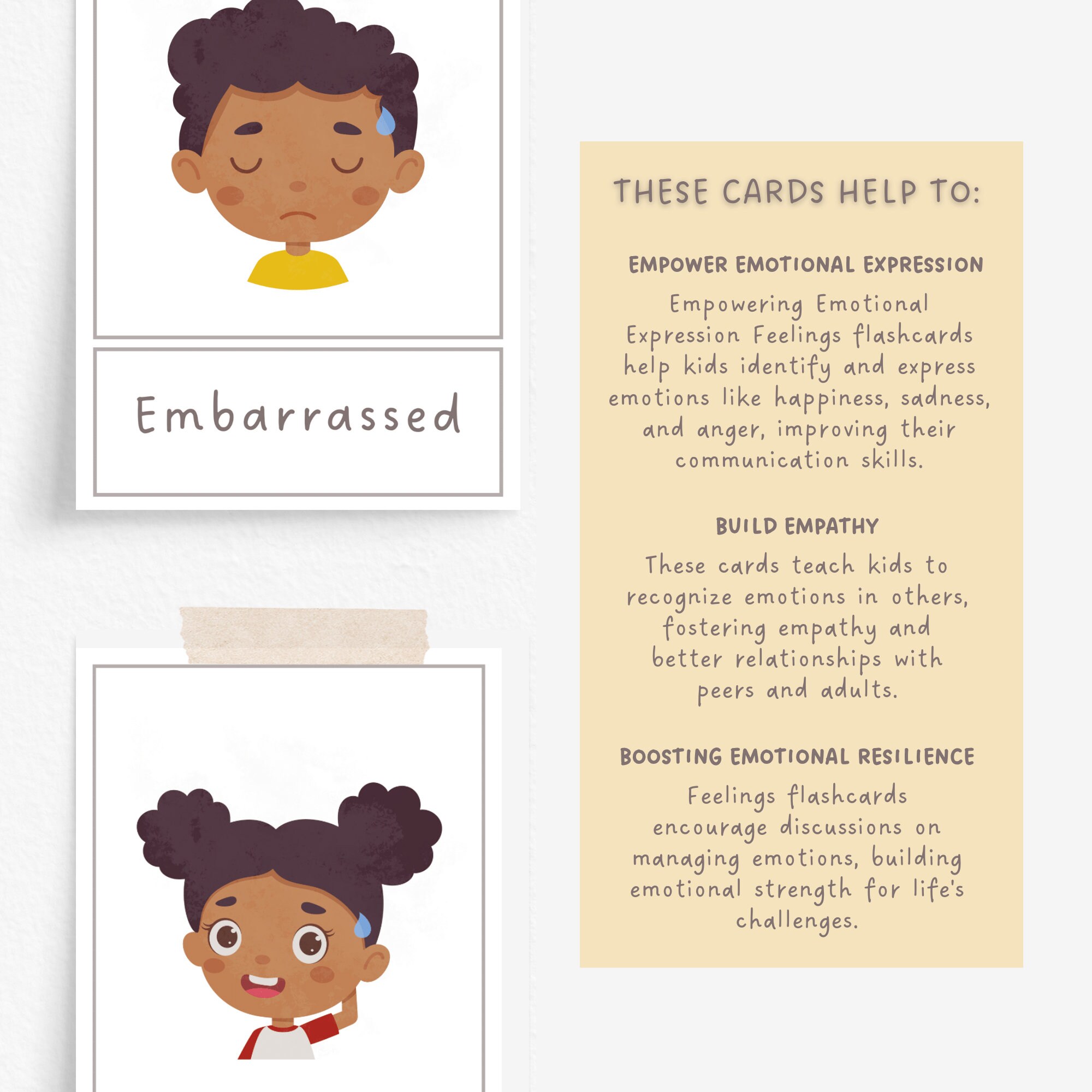 Feelings Flashcards Emotions Cards Montessori Materials - Etsy