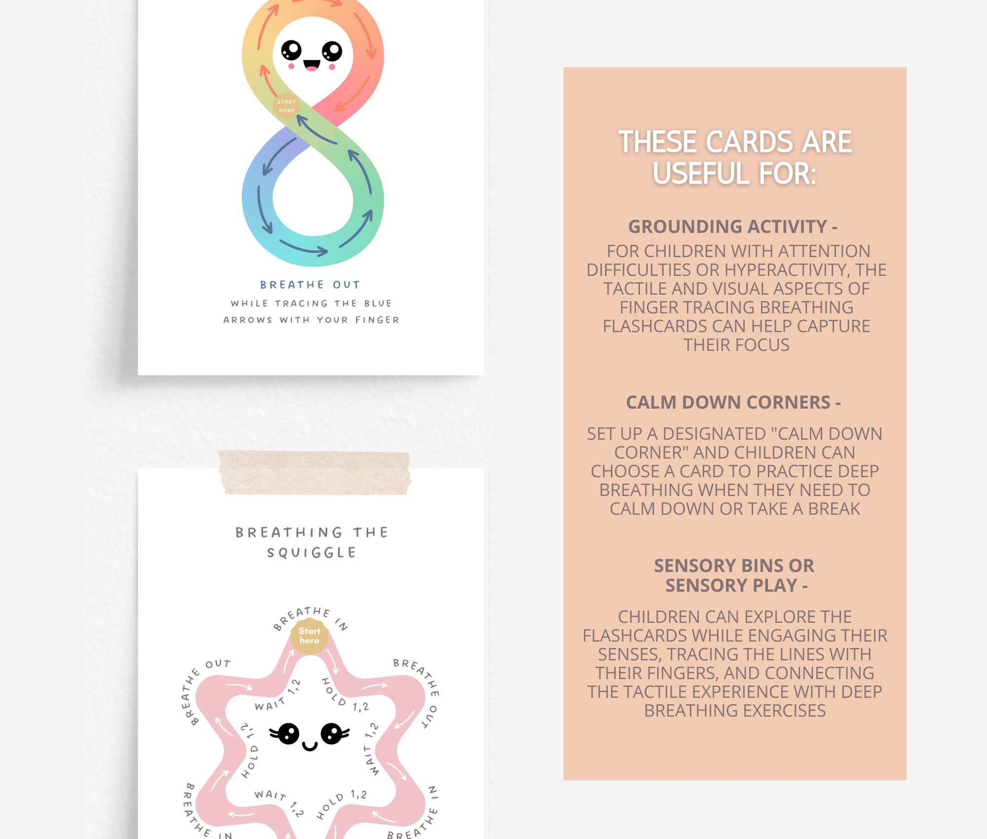 Flash Cards for Breathing Exercises and Finger Tracing Communication ...