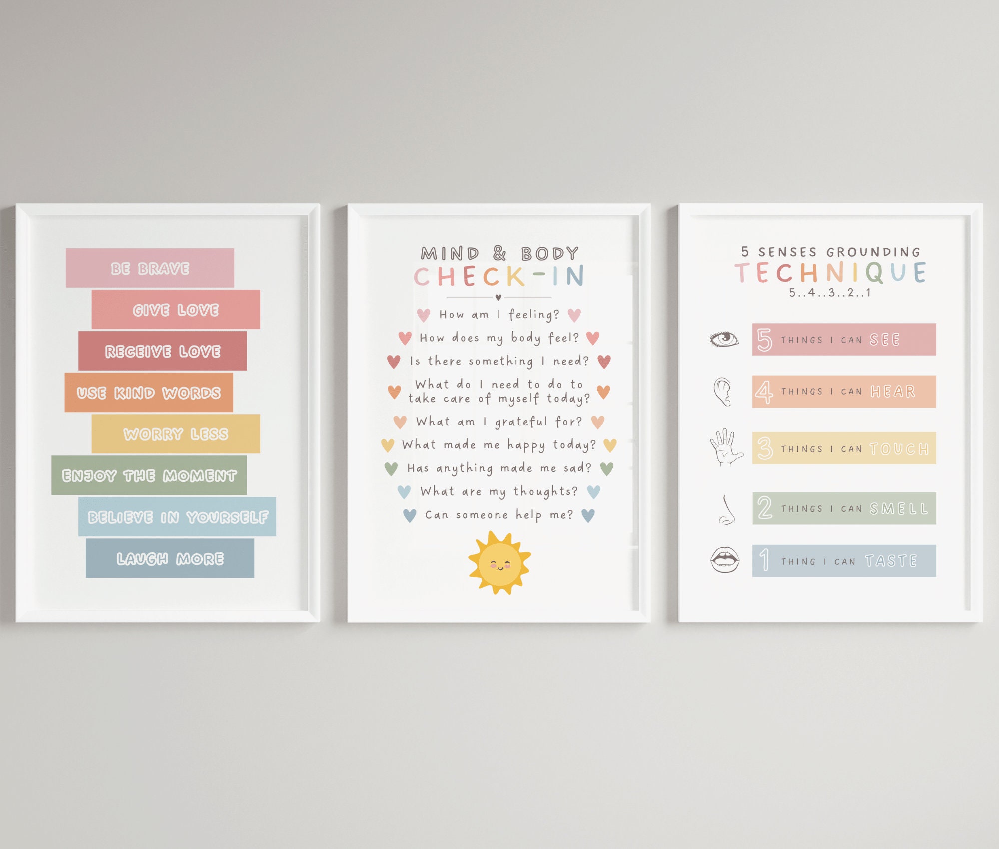 Calming Classroom Posters With Safe Space Signs and Breathing Exercises ...