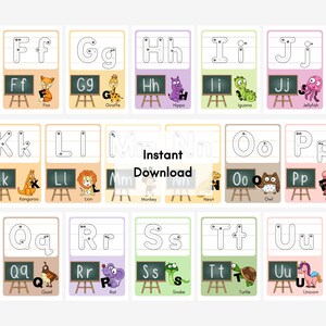 Alphabet & Number Tracing Flashcards: Preschool Printable (digital ...