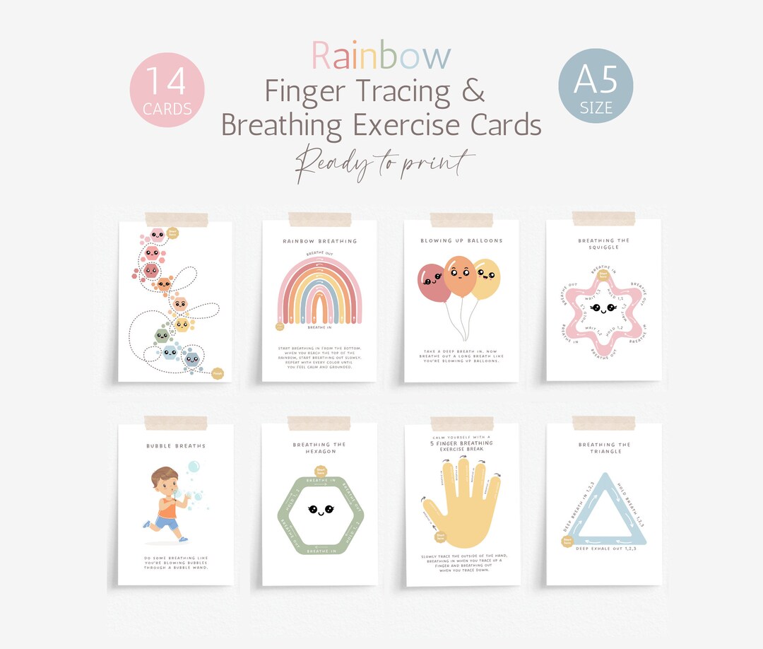 Flash Cards for Breathing Exercises and Finger Tracing Communication ...