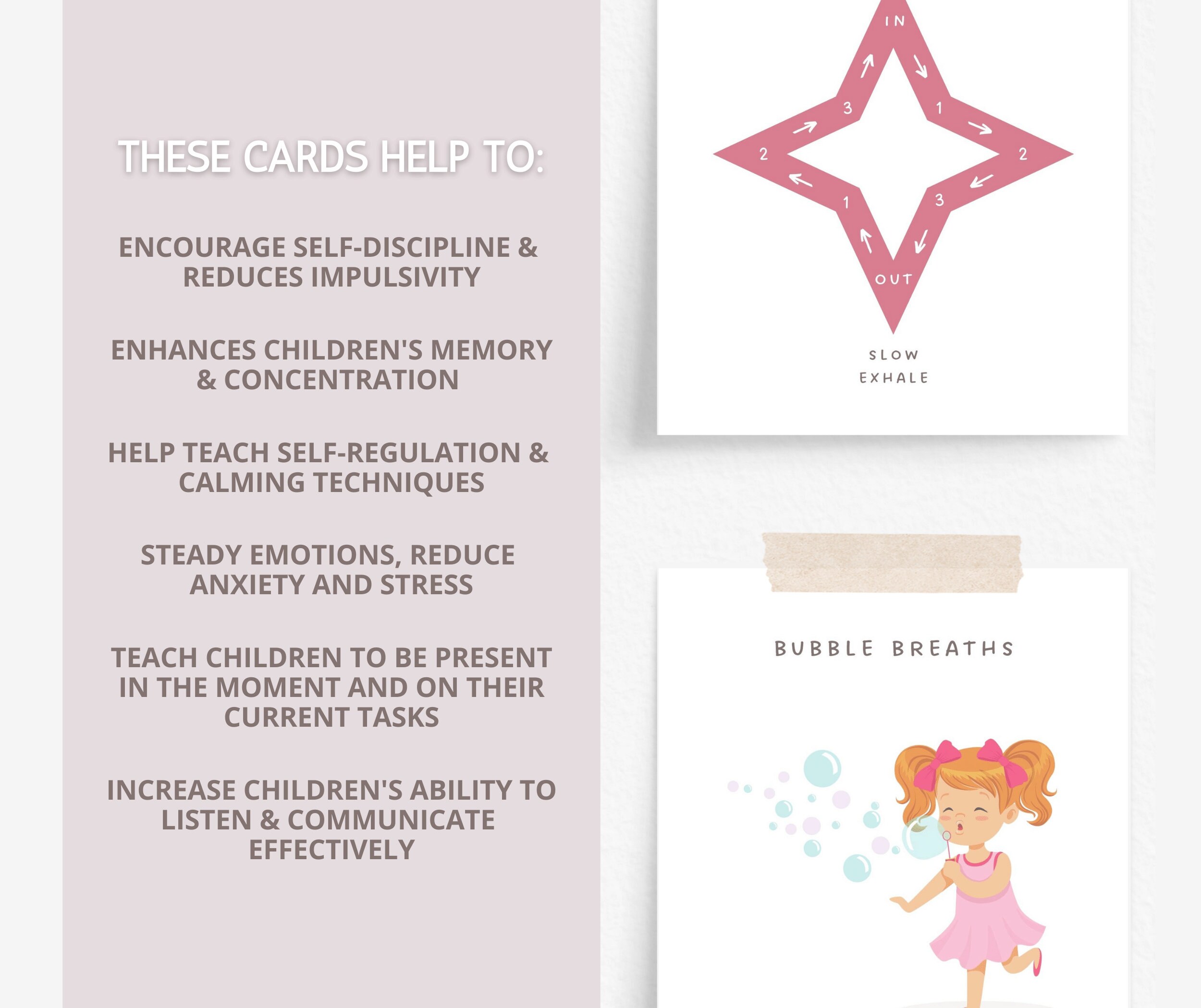 Finger Tracing and Breathing Exercise Calm Down Cards and Posters ...