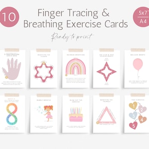 Finger Tracing and Breathing Exercise Calm Down Cards and Posters ...
