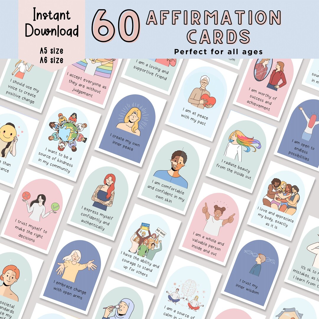Affirmation Cards, Cbt, Mindfulness Cards, Anxiety Care Package ...