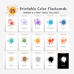 Color Flash Cards Splash Pattern Print at Home, Homeschool Resources ...