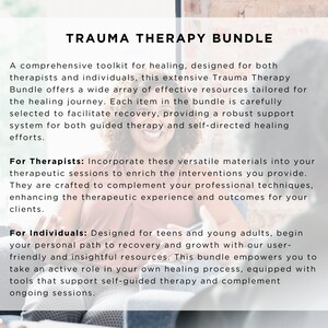 Trauma Therapy Worksheet Bundle for Teens and Young Adults, Social ...