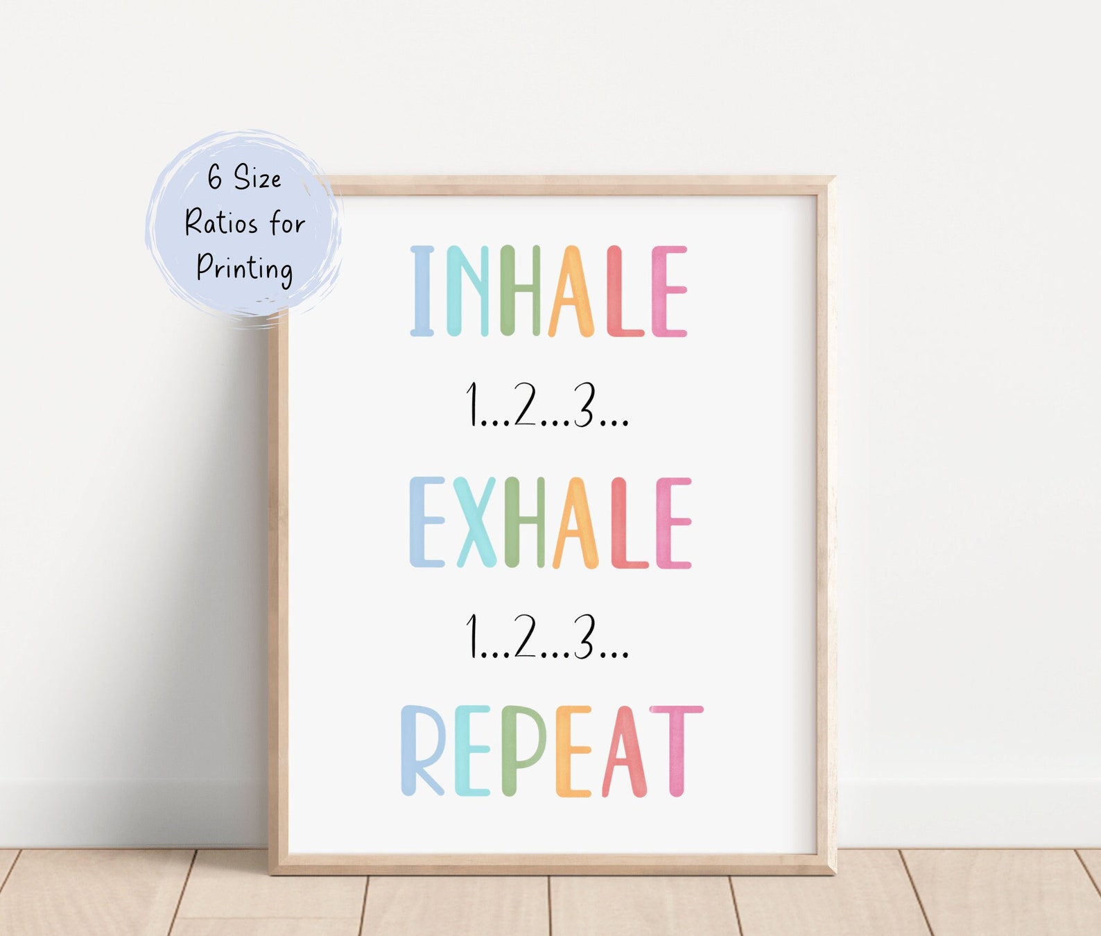 Calm Corner Print Inhale Exhale, Therapy Office Decor Print, Calming ...