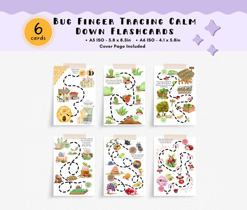 Finger Tracing Flash Cards With Cute Bugs for Your Calm Down Corner Kit ...