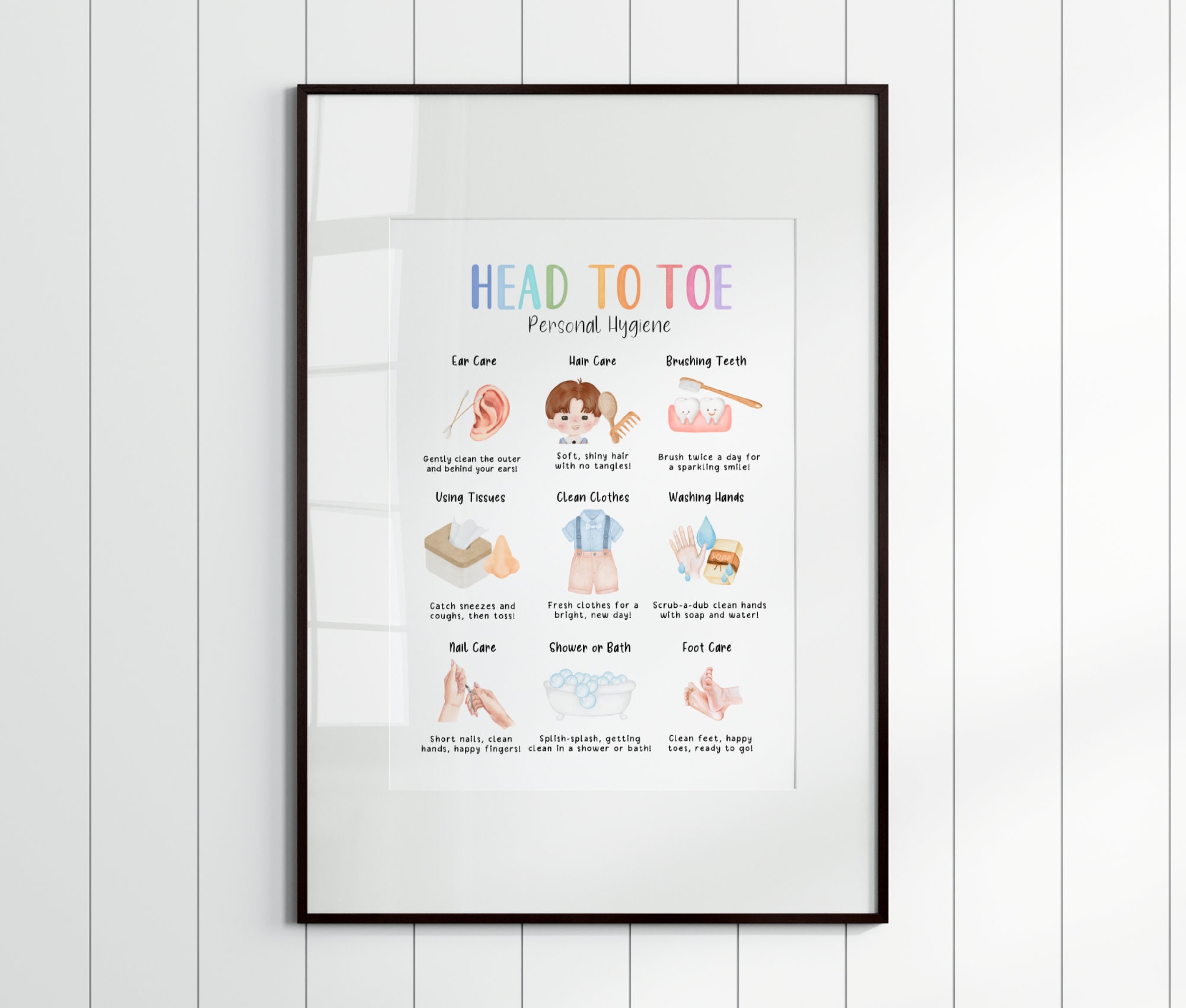 Personal Hygiene Poster for Toddlers and Kids, Kids Daily Schedule ...