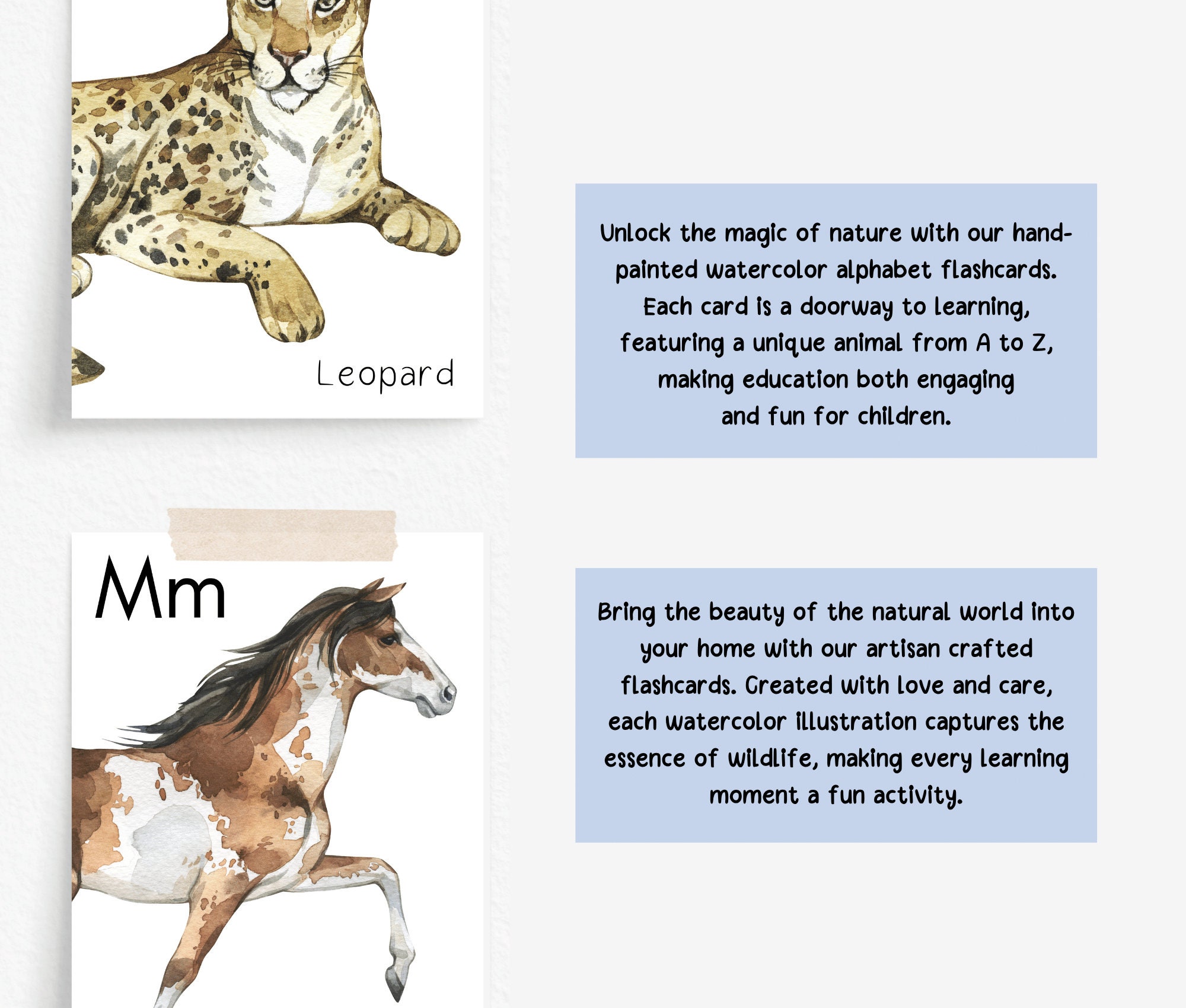 Animal Alphabet Flashcards for Toddlers Homeschool Resources Montessori ...