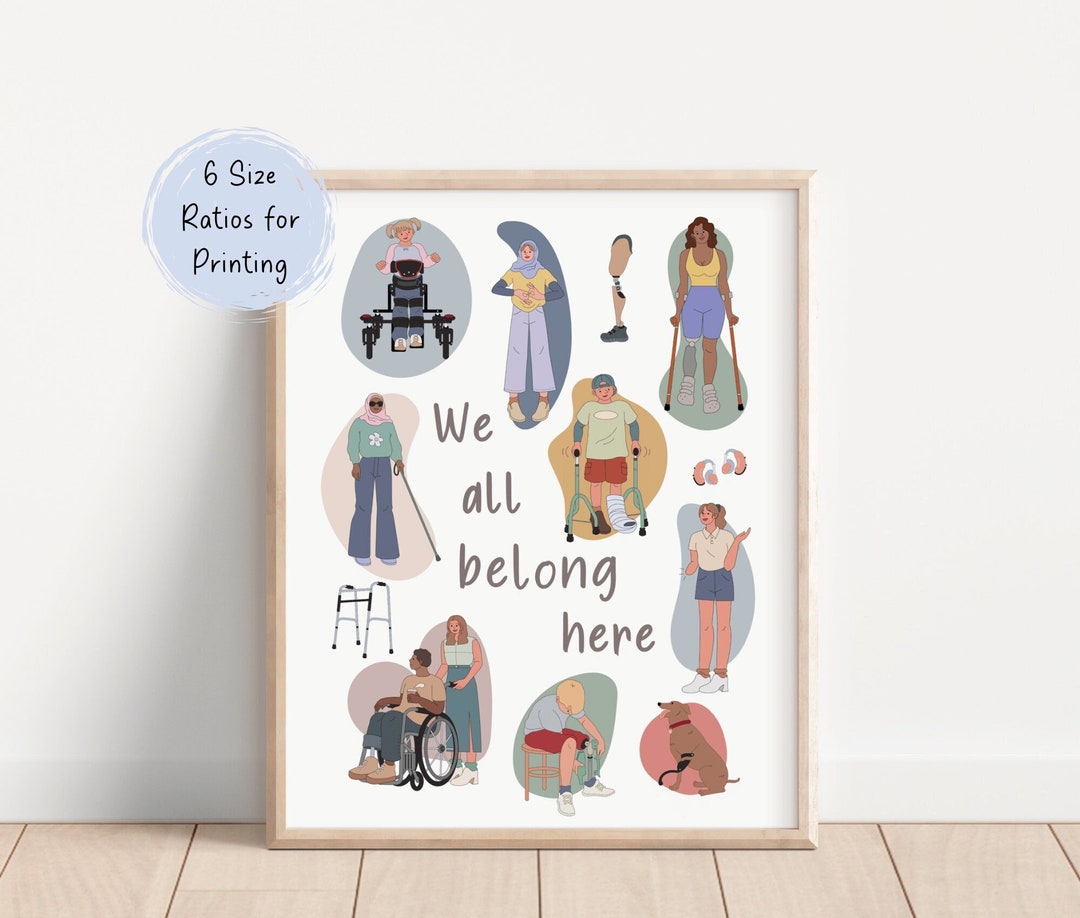 We All Belong Here Poster Disability Social Worker Inclusion Posters ...