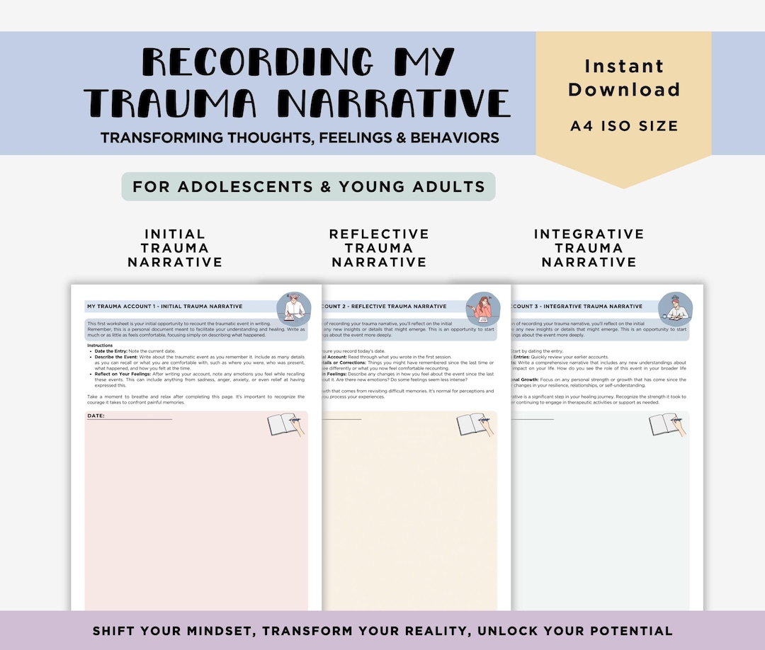 Therapy Worksheets My Trauma Narrative for Teens and Young Adults ...