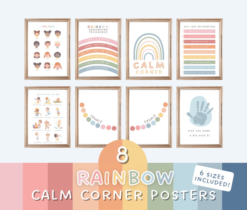 Calm Corner Classroom Posters With Feelings Chart and Breathing ...