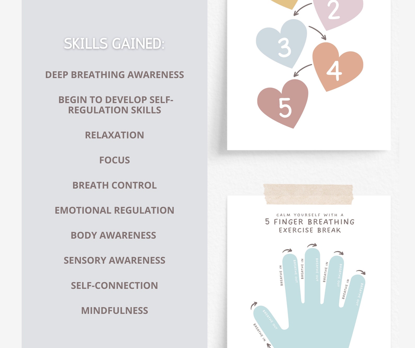 Finger Tracing and Breathing Exercise Calm Down Cards and Posters ...